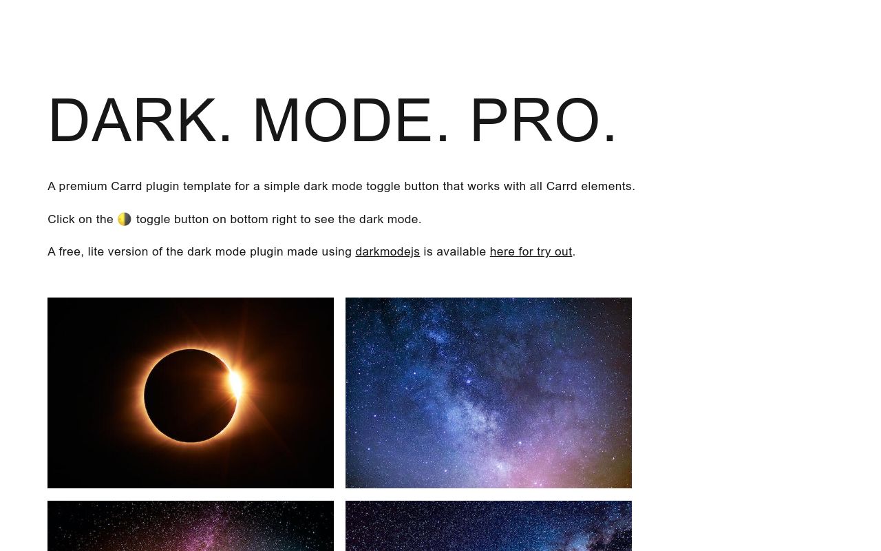 Dark mode in Carrd (premium)